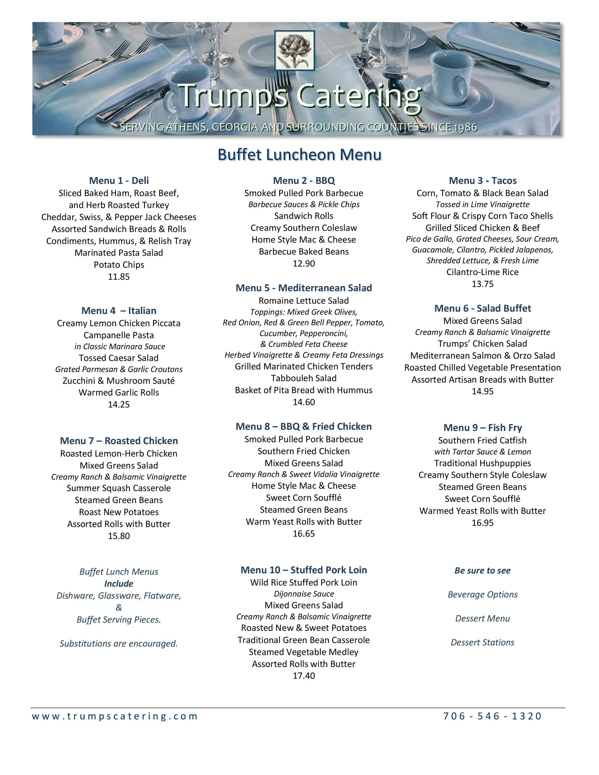 Buffet Luncheon — Trumps Catering