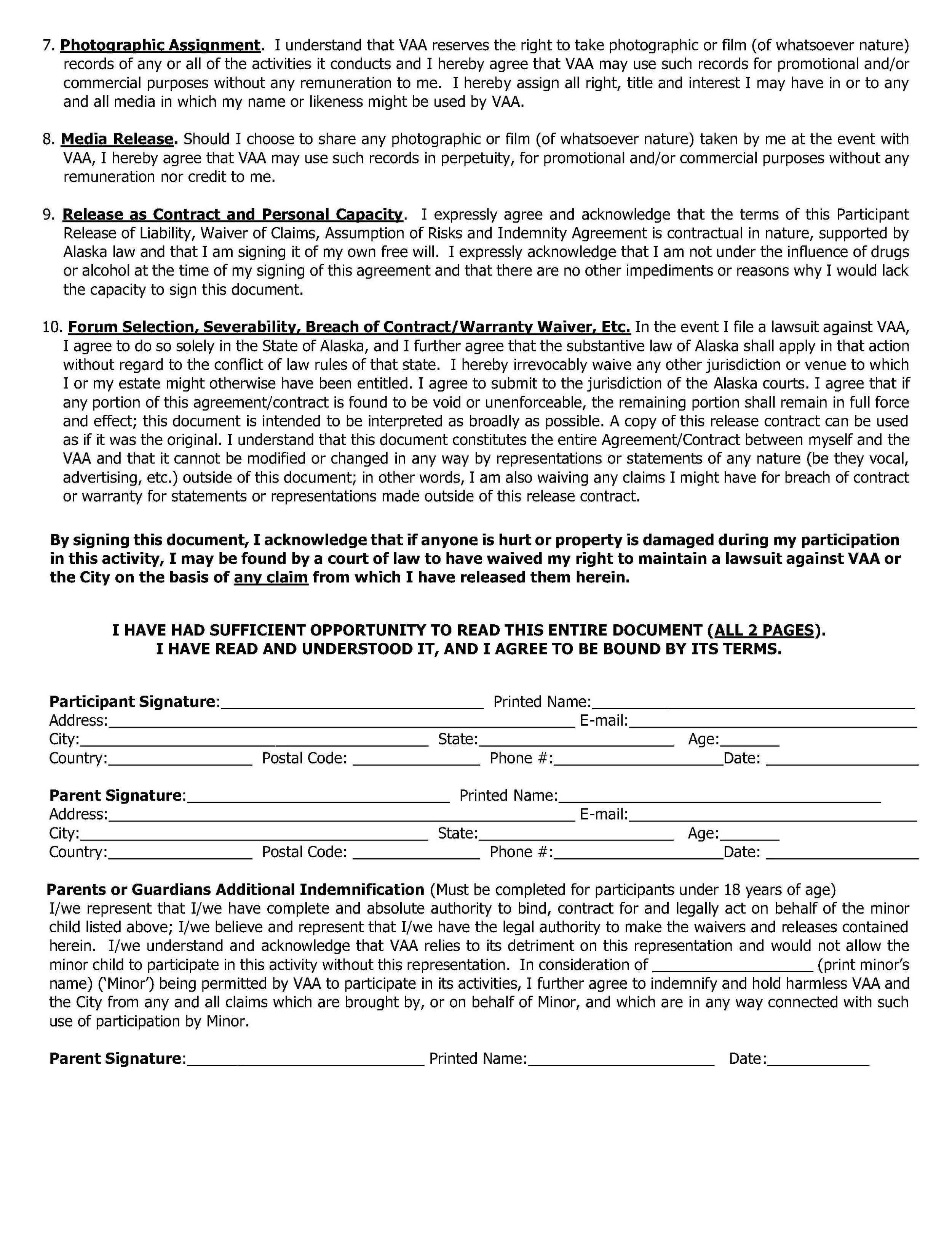 Liability Waiver Bike Bash 2023 — Valdez Adventure Alliance