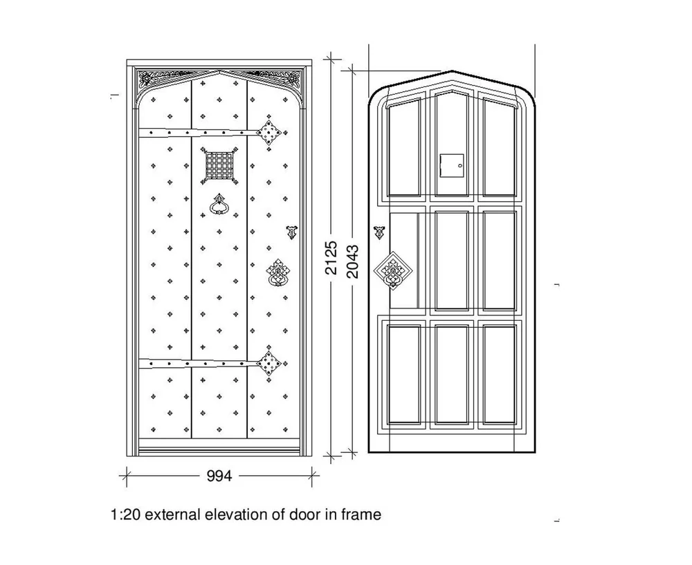 Tudor Oak Doors and Gothic 16th, 17th Century Carved Styles