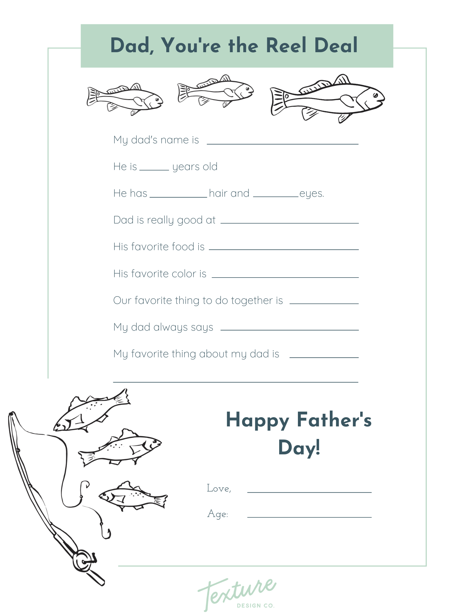 Quick, Easy, and Free Father's Day Printable — Texture Design Co.