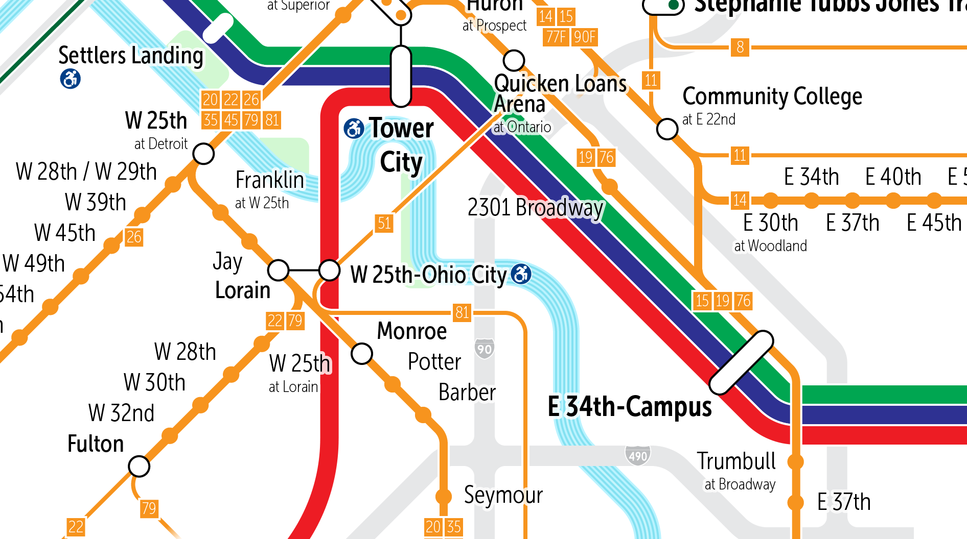 Cleveland's Rapid and Frequent Bus Map — The Greater Marin