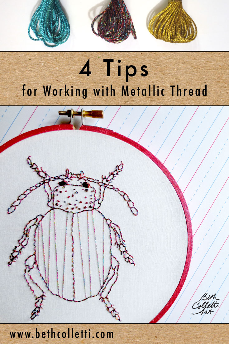 4 Tips for Working with Metallic Thread in Hand Embroidery — Beth ...