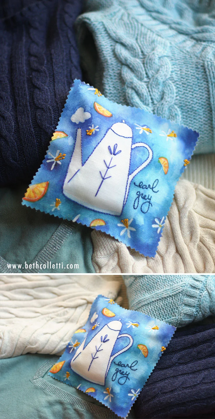 How to Turn Your Embroidery Art into a Scented Sachet — Beth Colletti ...
