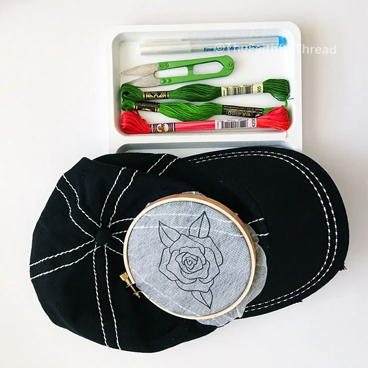 How to Hand Embroider a Feminine Floral Motif on Your Baseball Cap ...