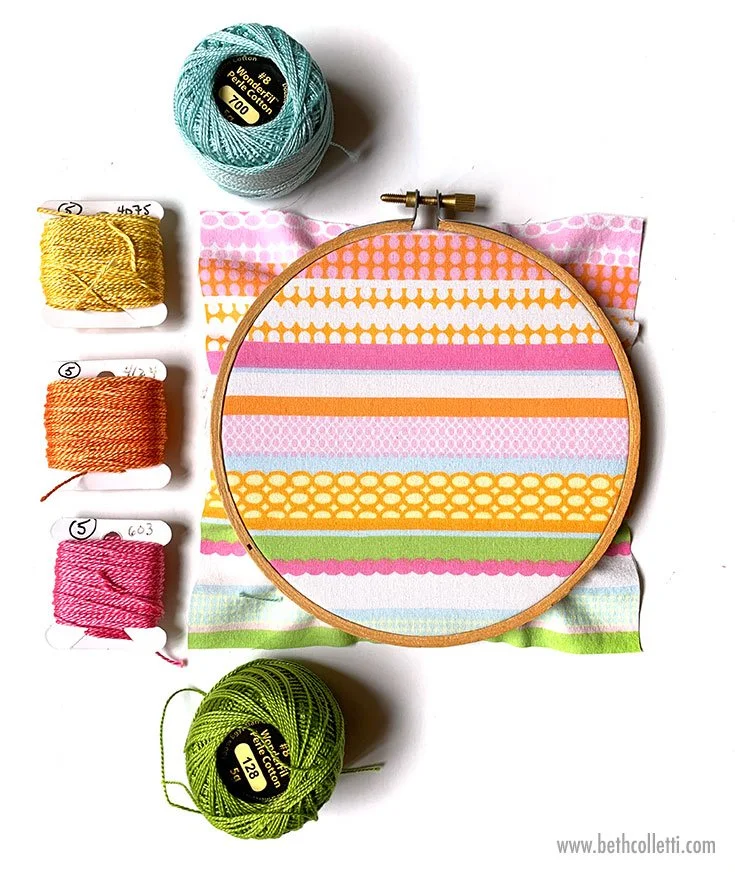 How to Create a Stitch Sampler with Printed Fabric — Beth Colletti Art ...
