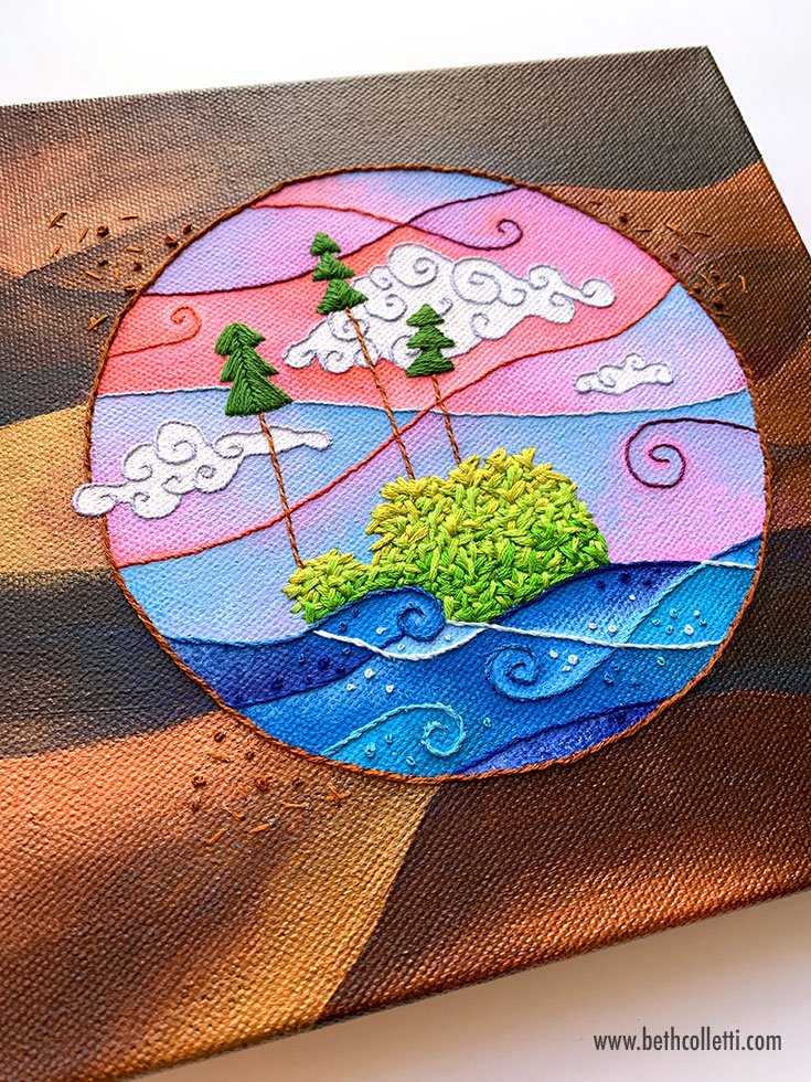 An Introduction to Combining Paint and Hand Embroidery — Beth Colletti ...