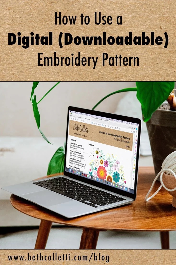 How to Use a Digital (Downloadable) Embroidery Pattern — Beth Colletti ...