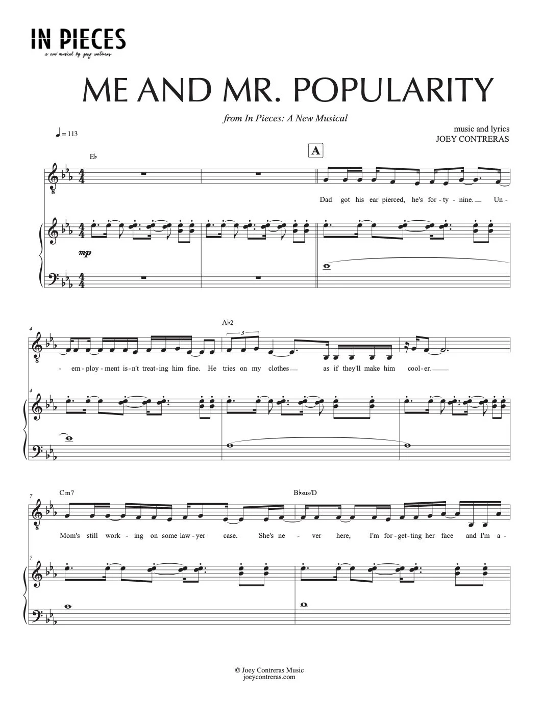 Me and Mr. Popularity (-2 Eb Major) — JOEY CONTRERAS