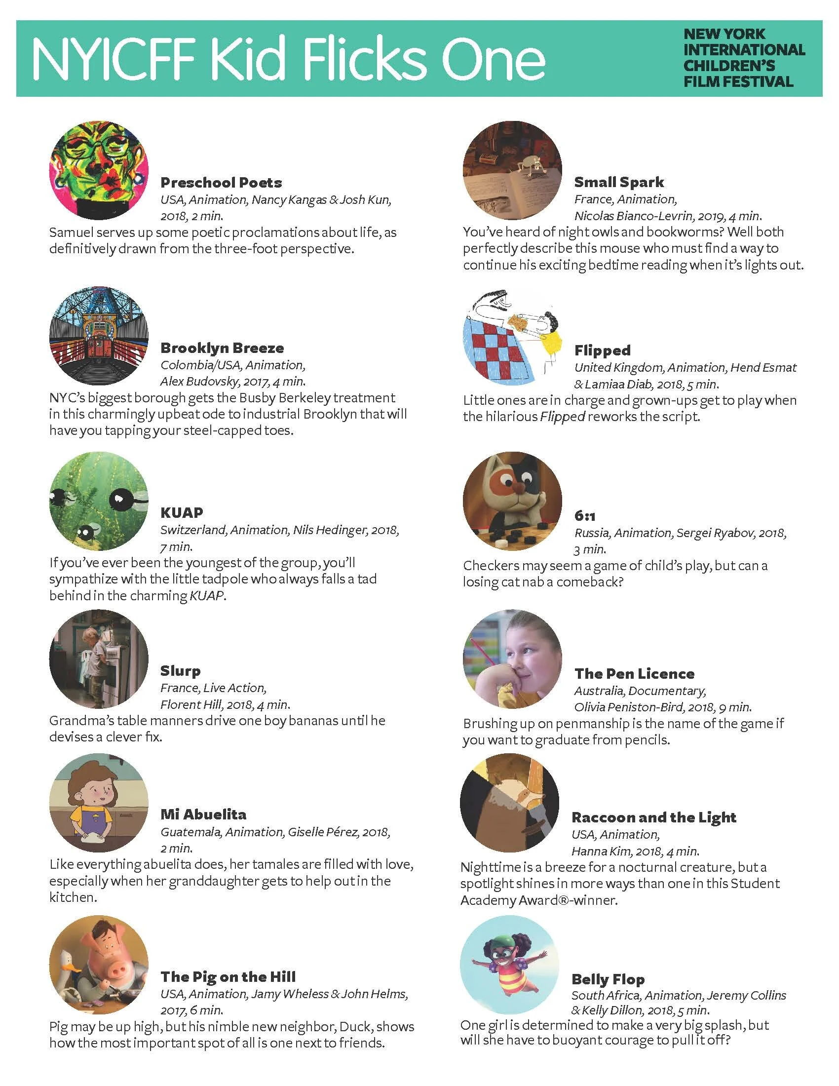 NYICFF presents Kid Flicks 1 (Ages 3+) — Arts Council of the Valley