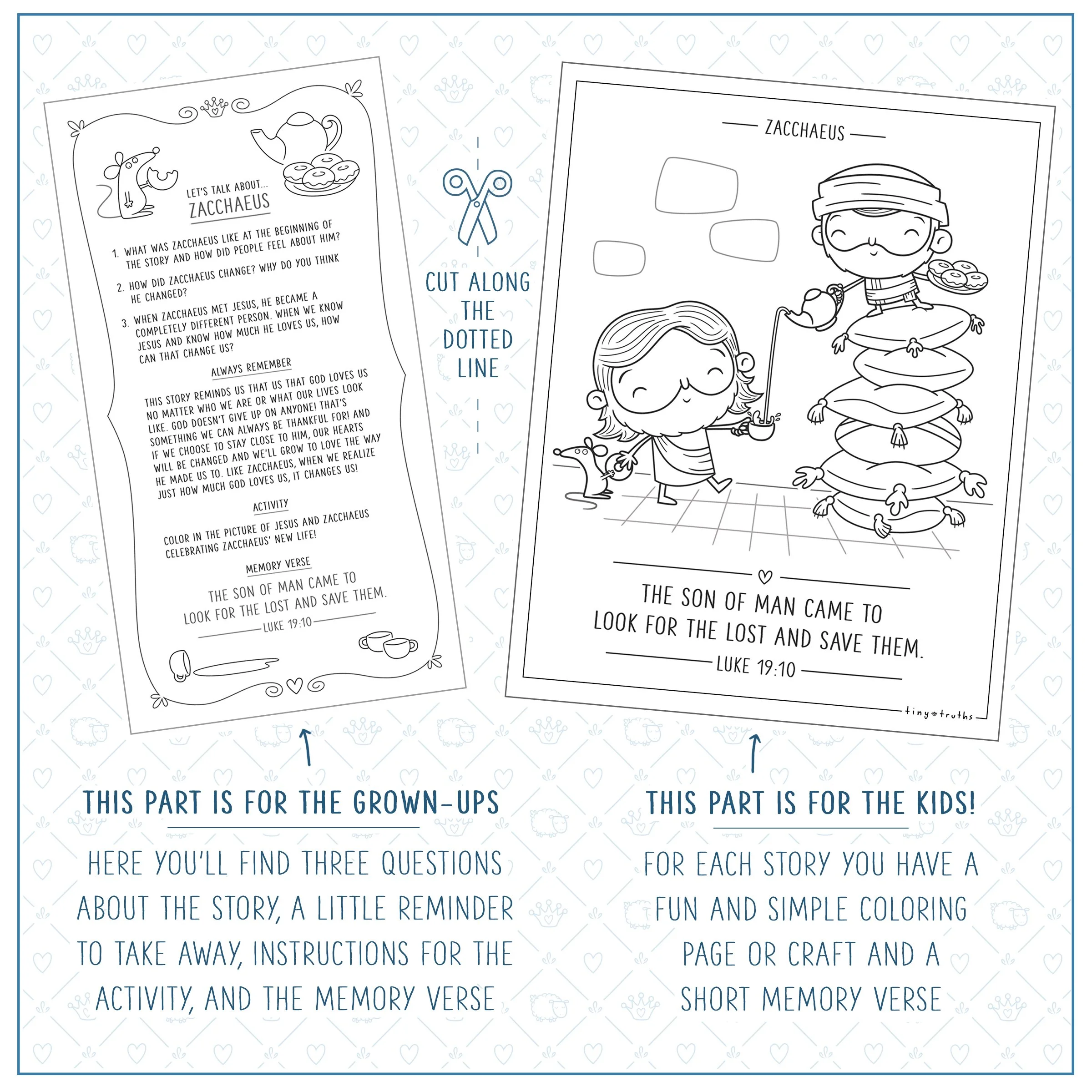 The Tiny Truths Illustrated Bible Story Worksheets — tiny truths ...