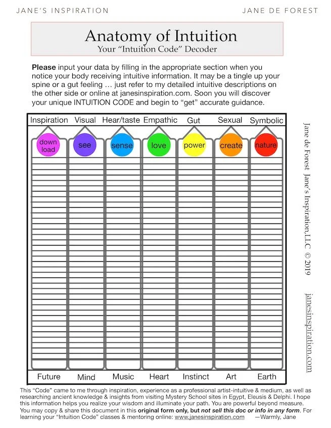 Anatomy of Intuition & Your Intuitive Code Decoder — Jane's Inspiration ...