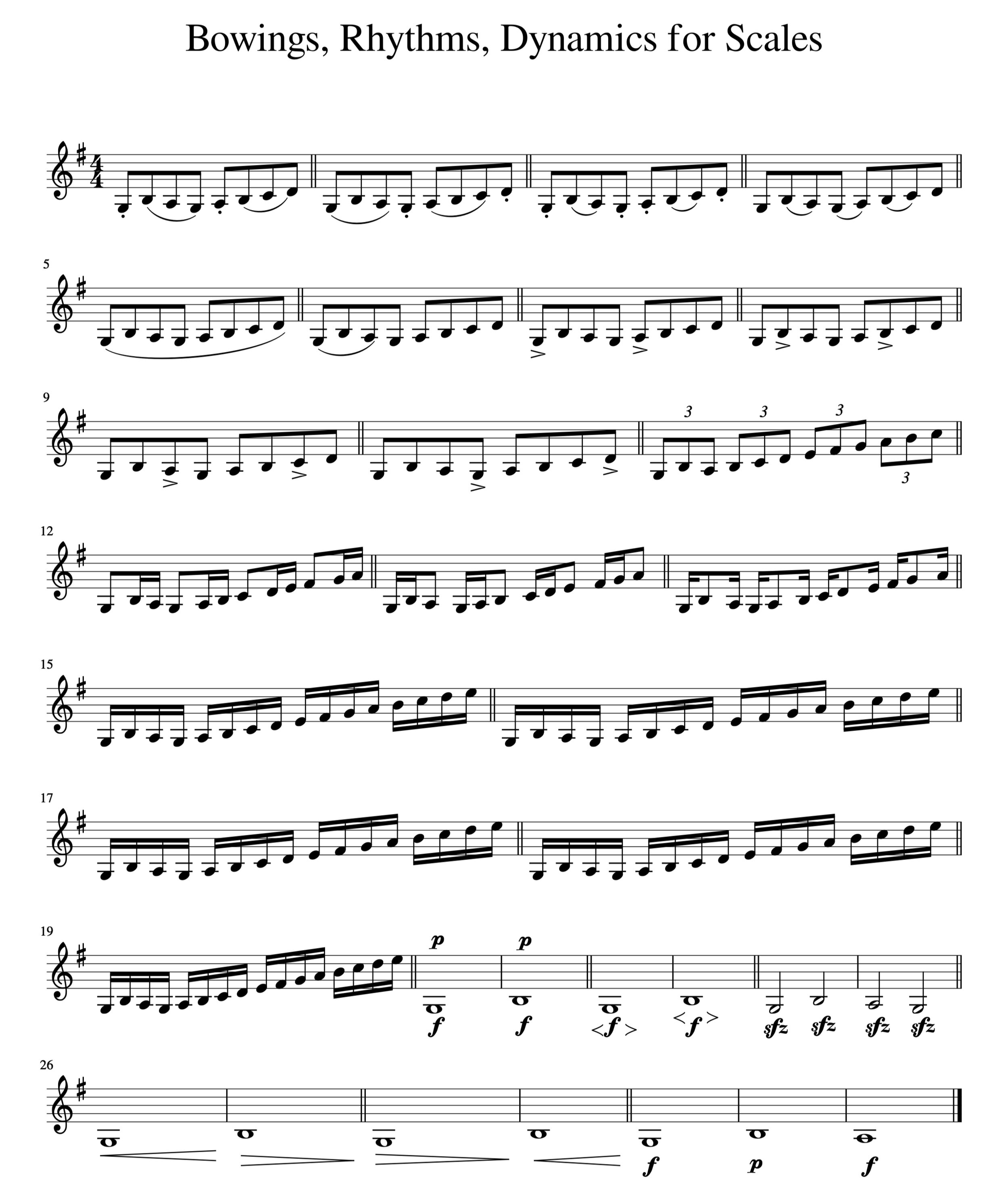Scales and Arpeggios for the Violin--Free Sheet Music — Meadowlark ...