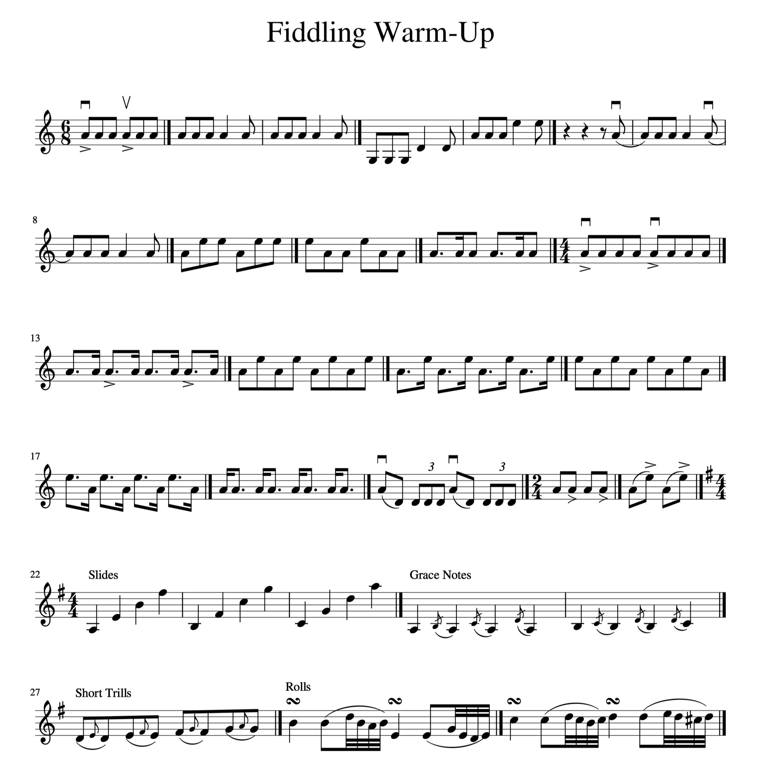 Fiddling Warm-Up — Meadowlark Violin Studio