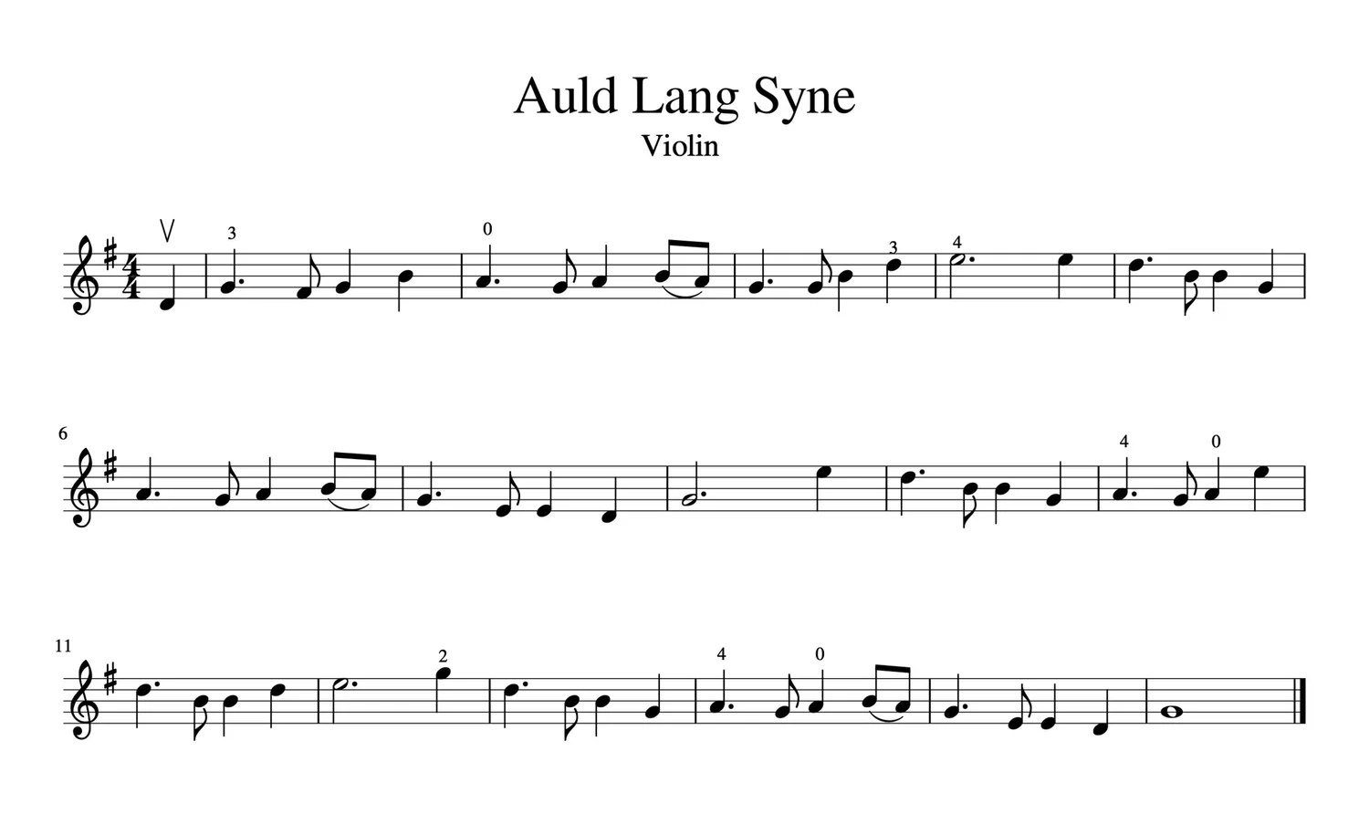 How to Play Auld Lang Syne on the Violin (Easy Violin Sheet Music) — Meadowlark Violin Studio