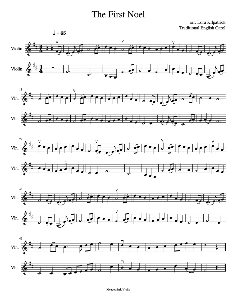 The First Noel Violin Duet (With Free Sheet Music) — Meadowlark Violin ...