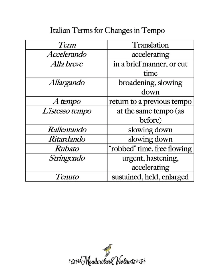 Easy Guide to Italian Words in Classical Violin Music — Meadowlark ...