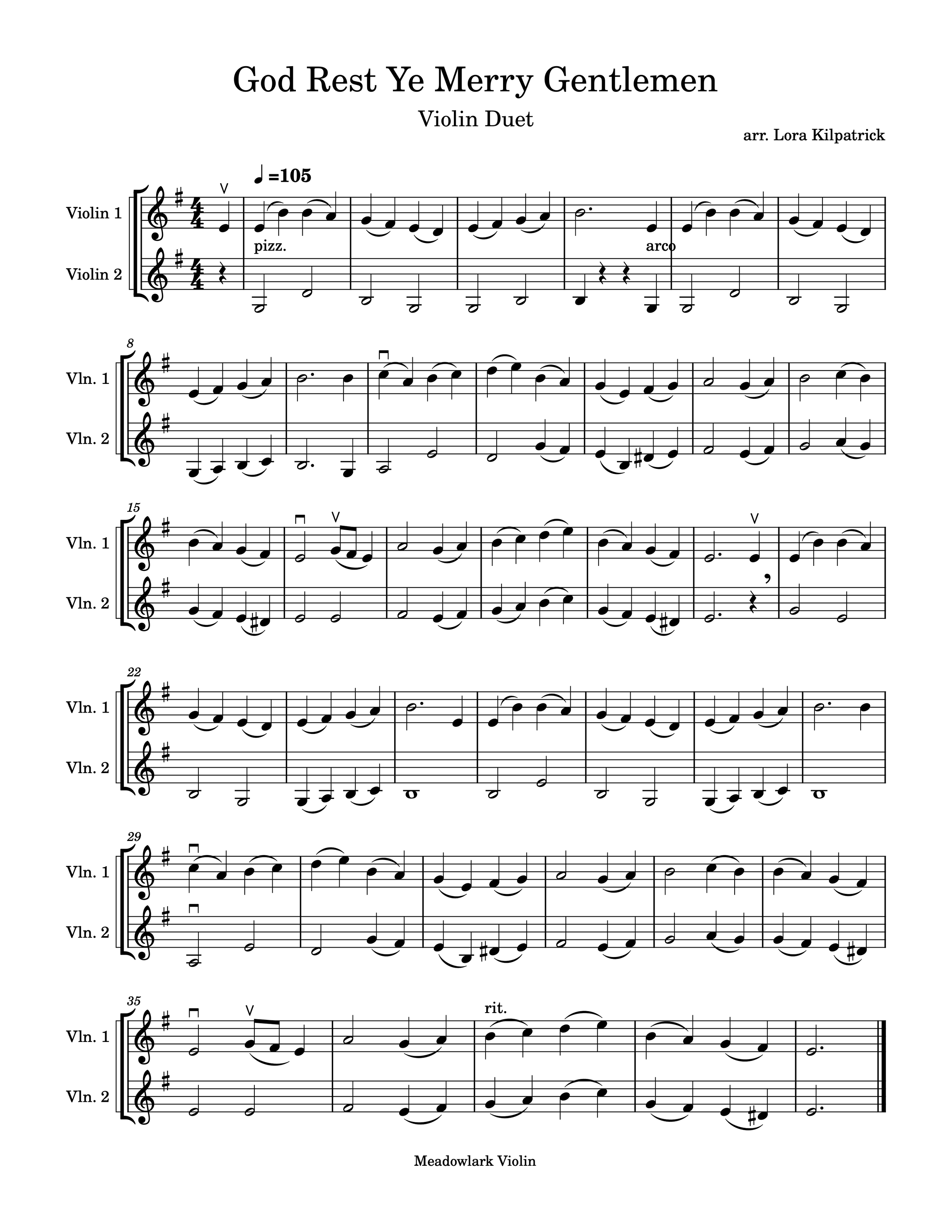 God Rest Ye Merry Gentlemen Violin Duet (With Free Sheet Music ...