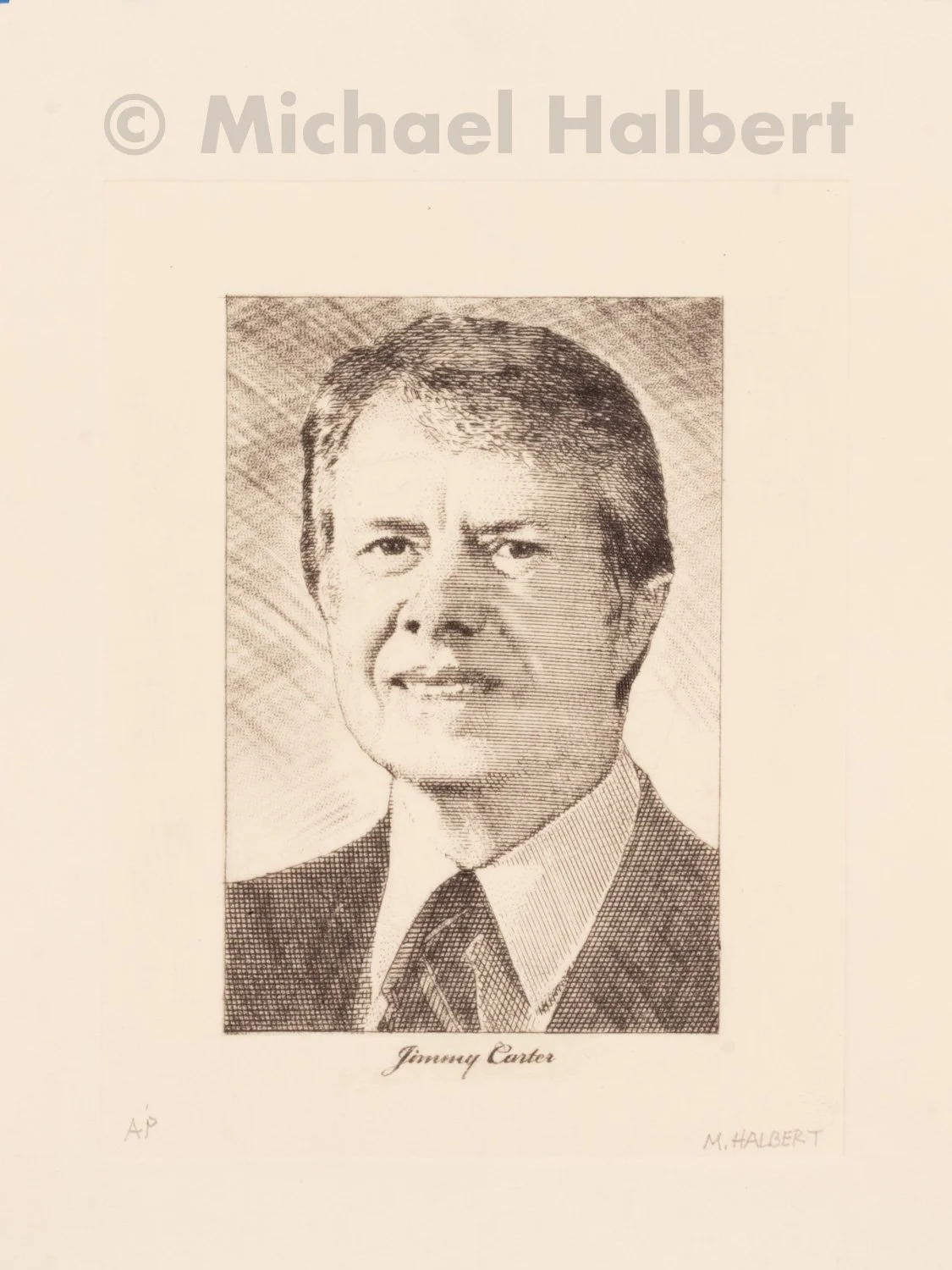 Scratchboard Drawing of Jimmy Carter — INKART Studio