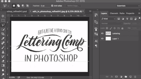 Edit and refine a hand crafted lettering comp in photoshop. — Ray Mawst ...