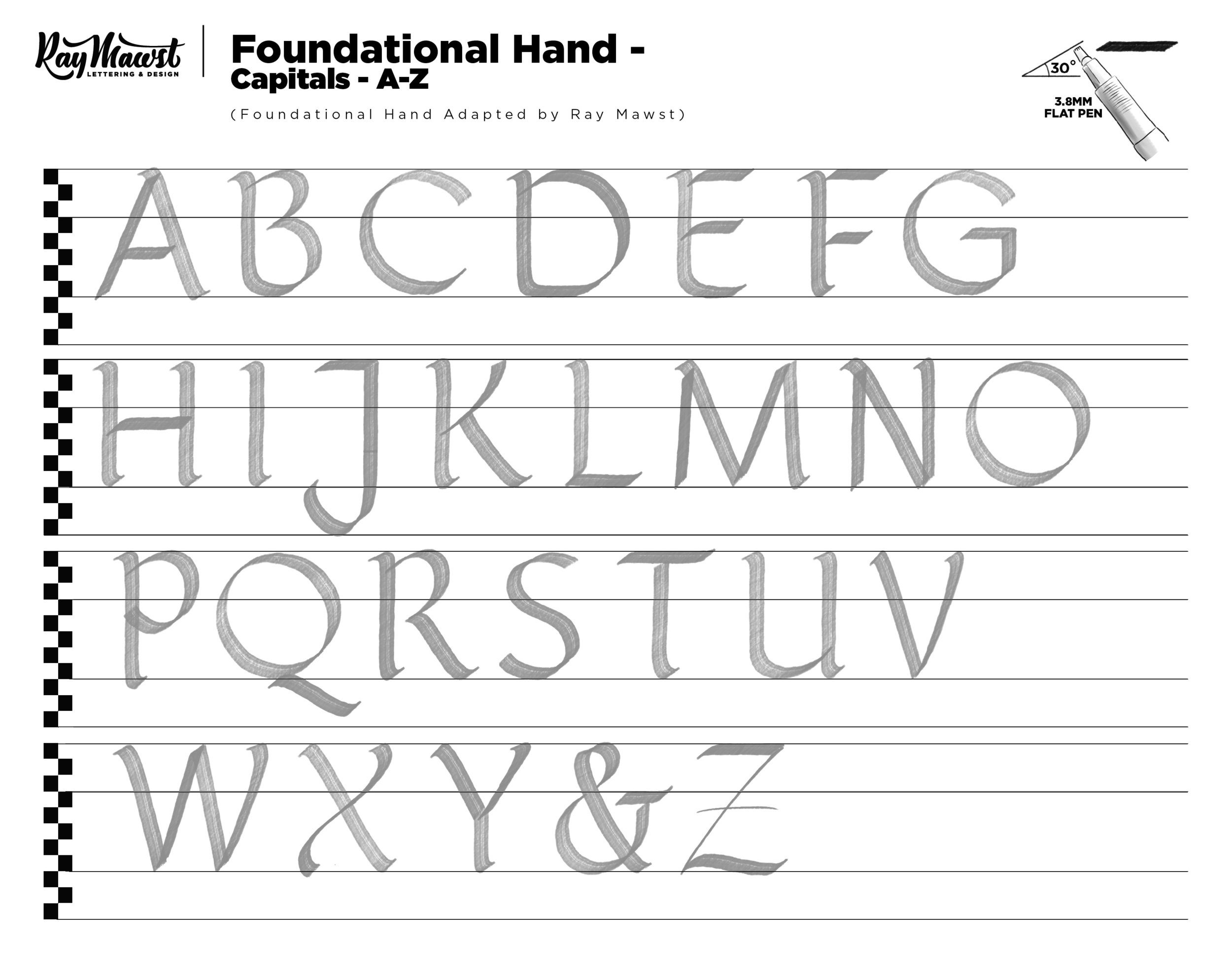 Calligraphy Worksheet Starter Kit - 3 Styles — Ray Mawst Lettering & Design