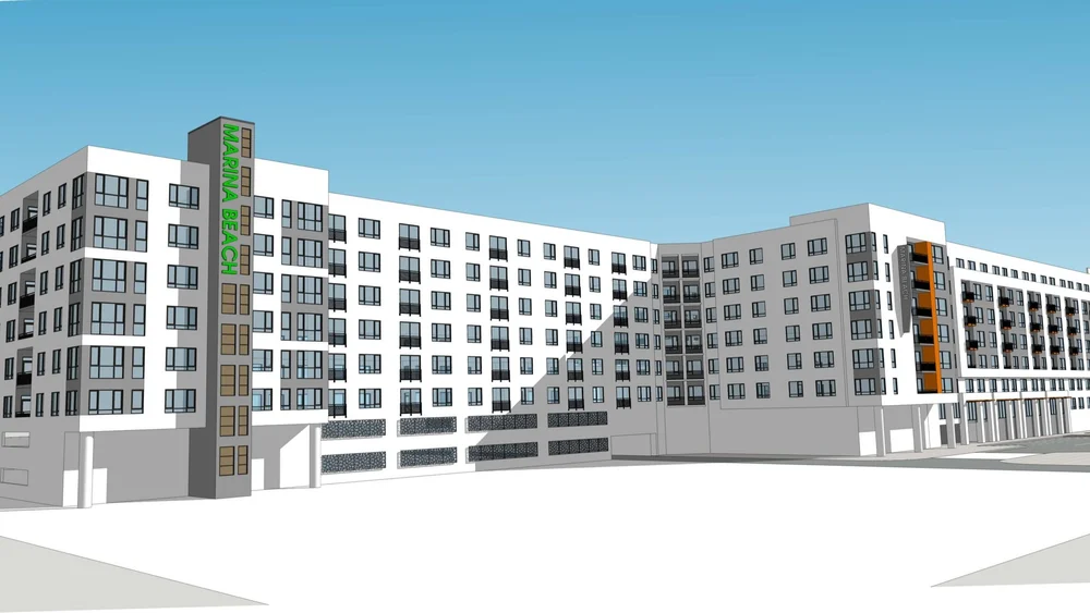 Marina Beach, a 400-unit residential building, is proposed for the ...