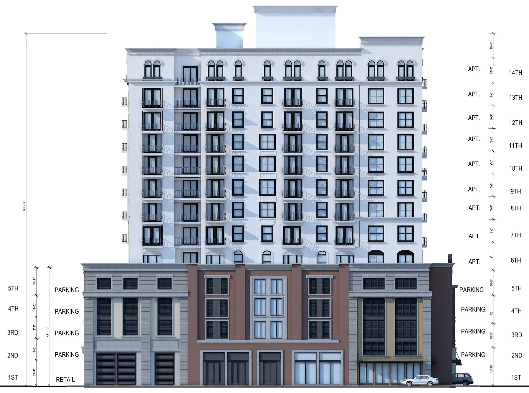 Revised plans approved for 14-story mixed-use building at 900 Central ...