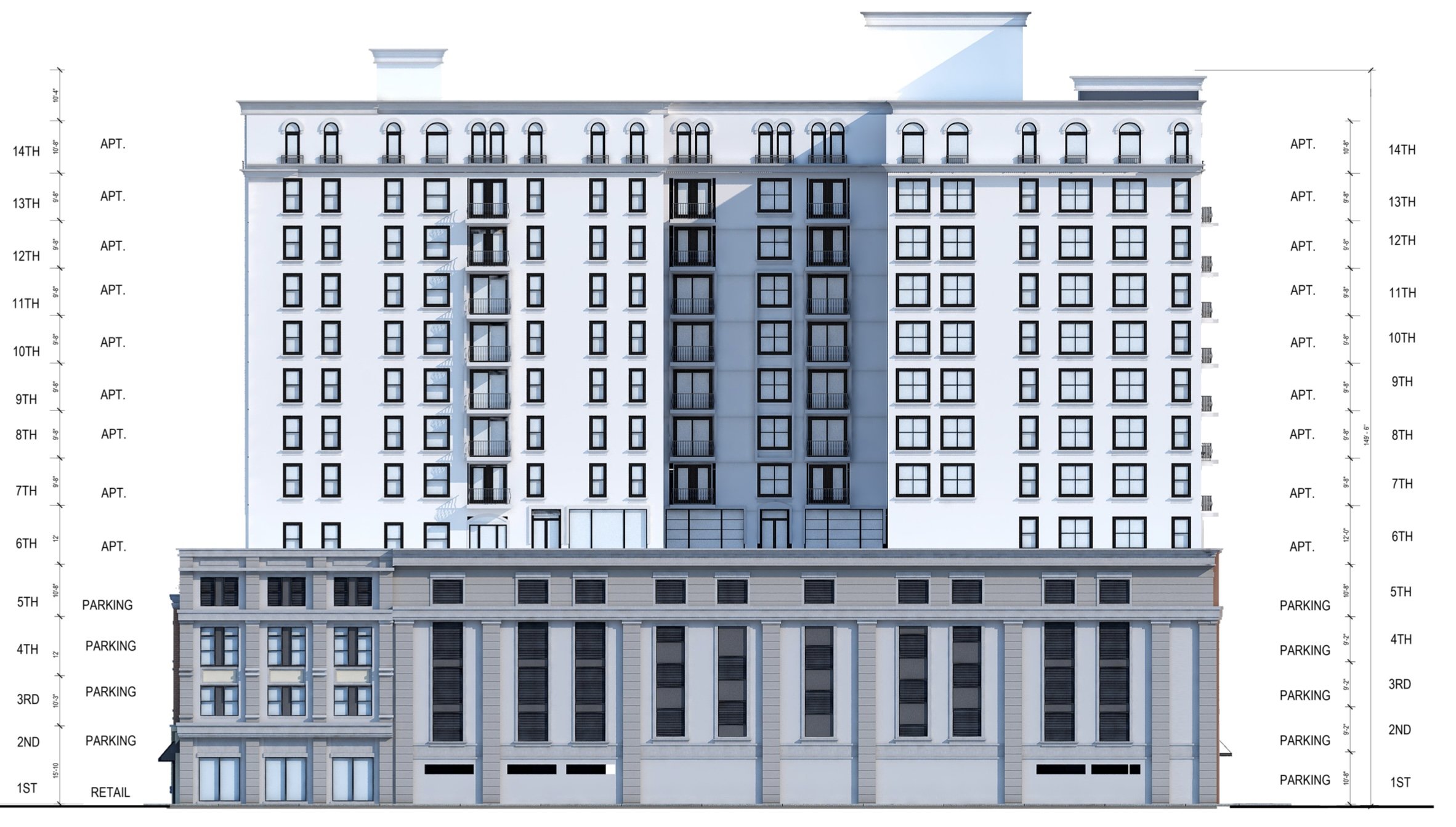 Revised plans approved for 14-story mixed-use building at 900 Central ...