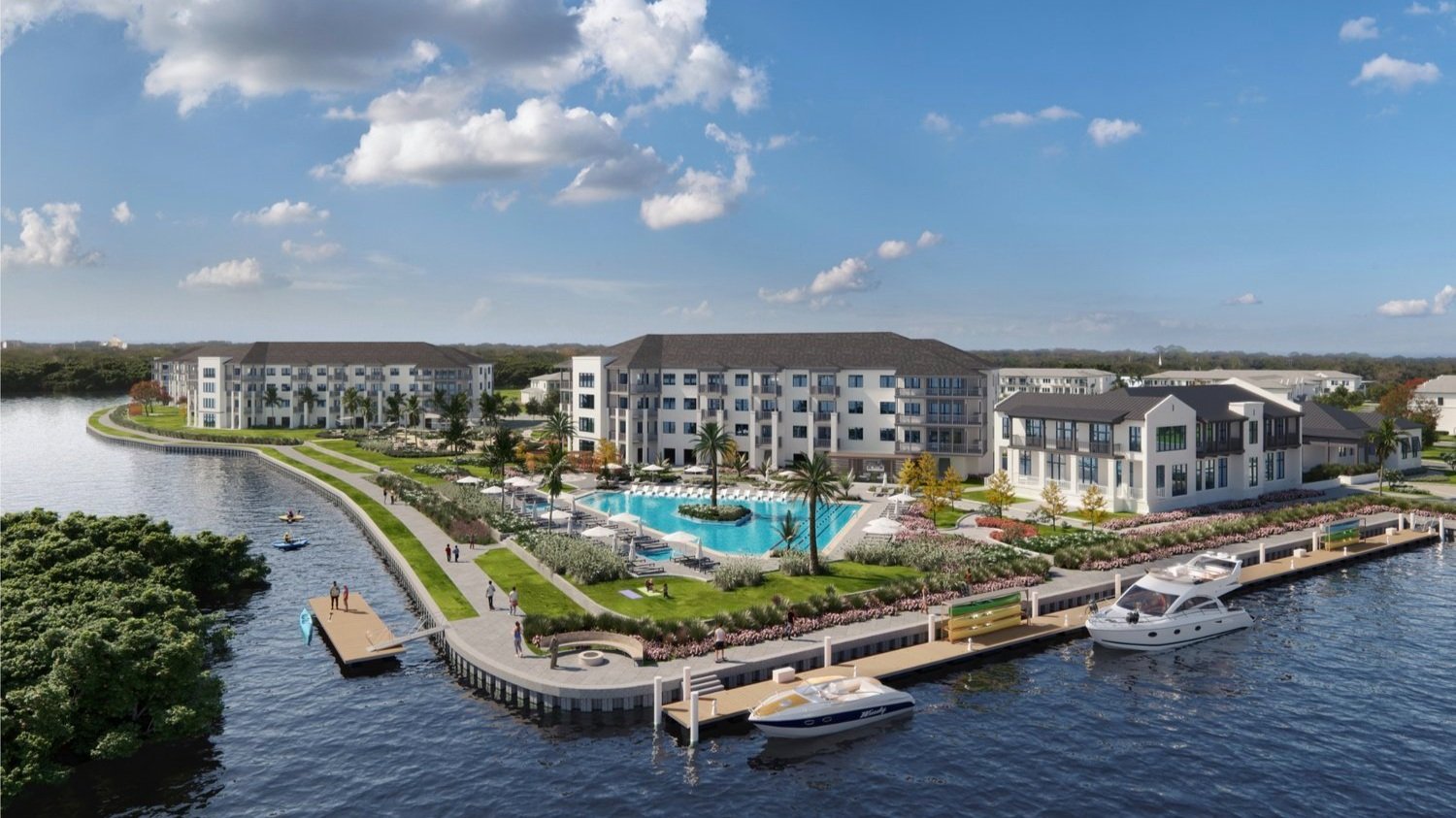 Construction begins on 39-acre Waterways Apartments and Marina off ...