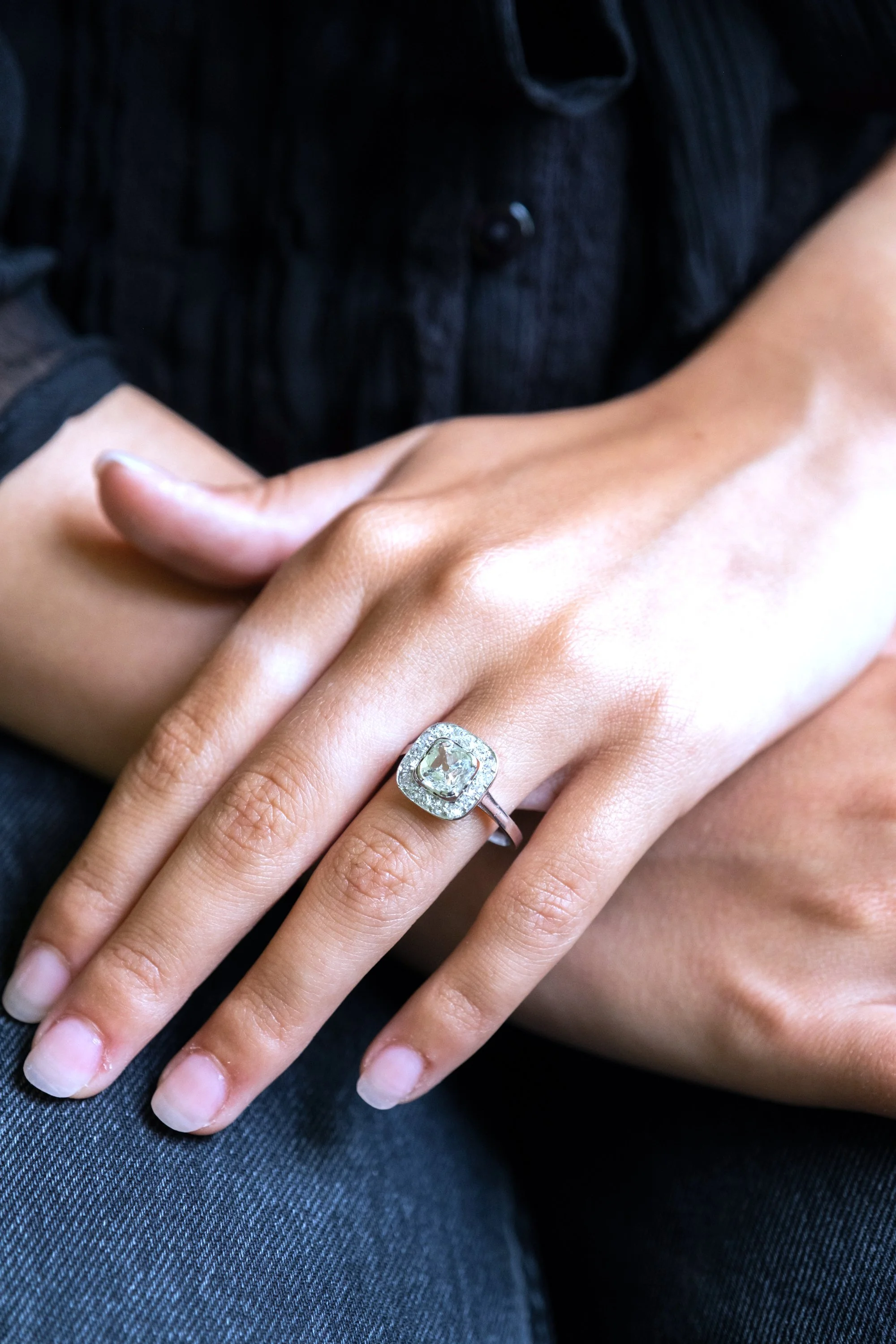 "La Georges" Bague ancienne d'époque Art Déco en platine et diamants ...