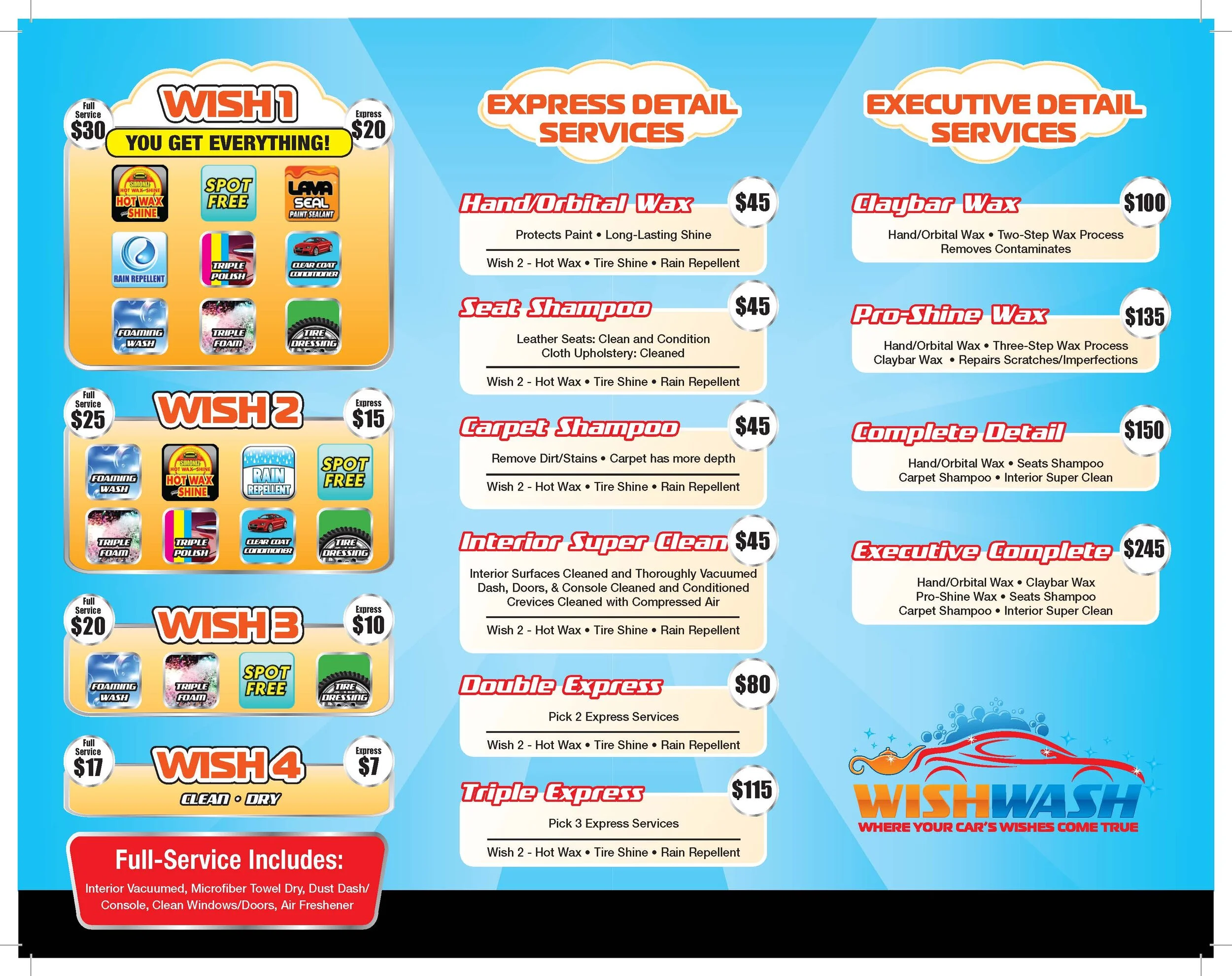 Atlanta, GA - Menu — Wish Wash