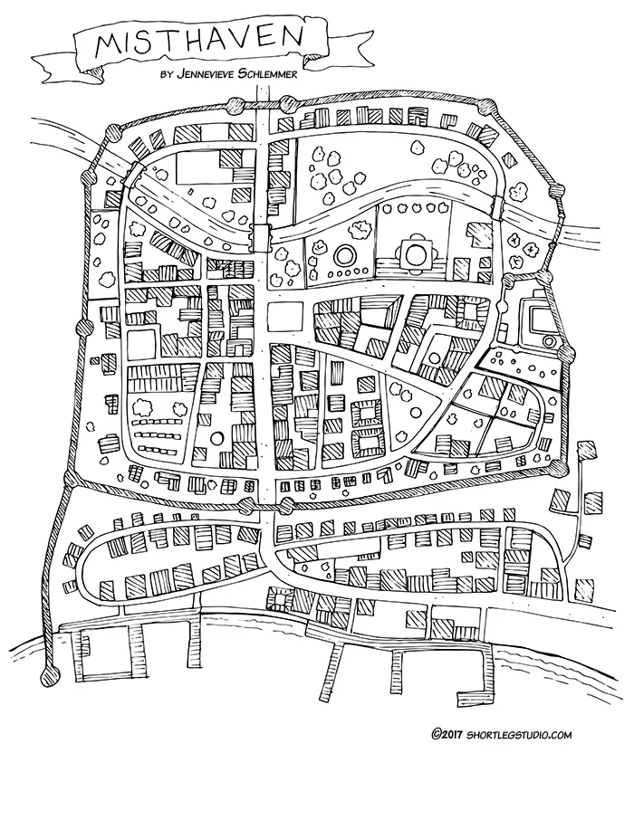 Town Map of Misthaven — Short Leg Studio