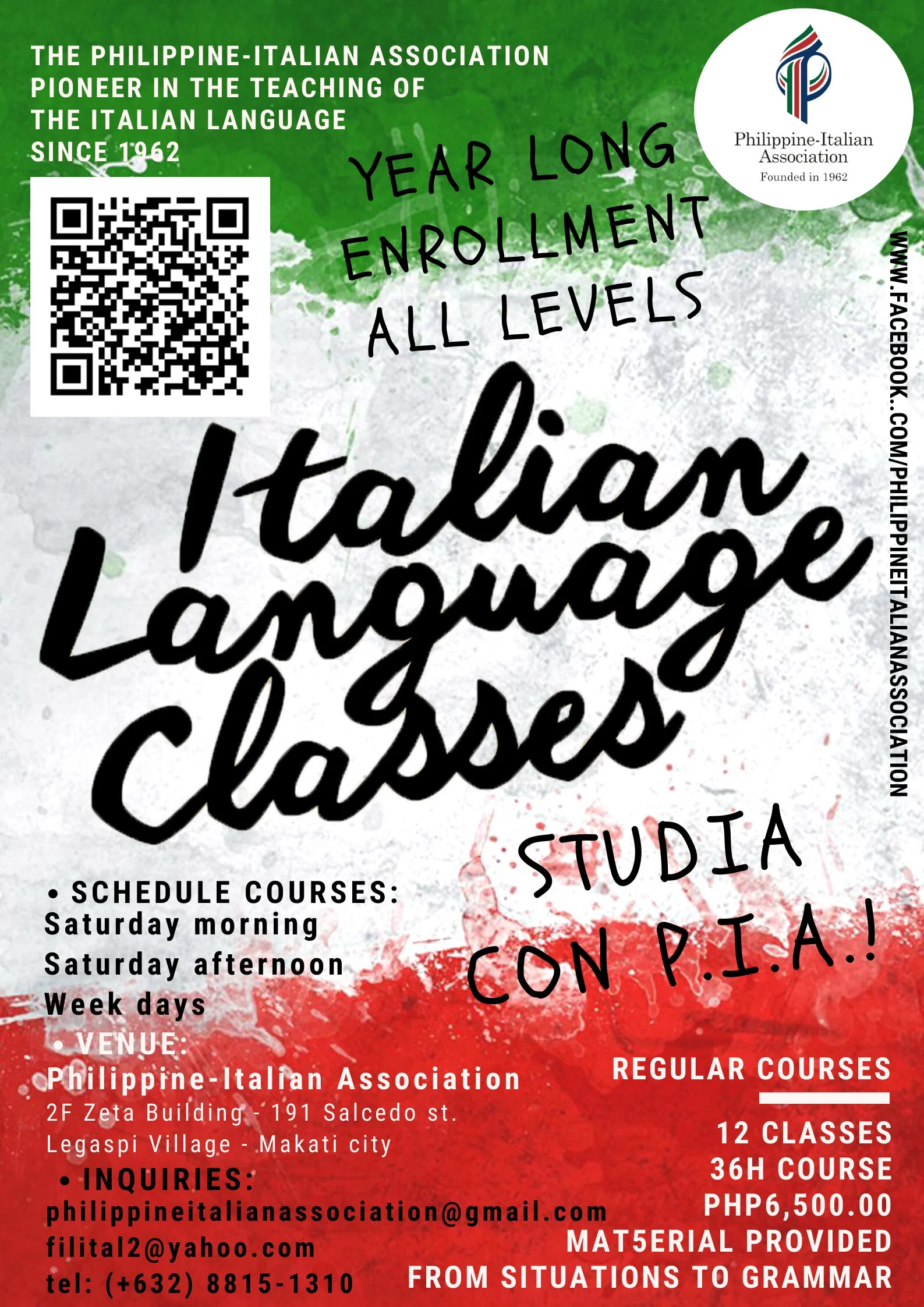 Italian Language Classes — The Philippine Italian Association