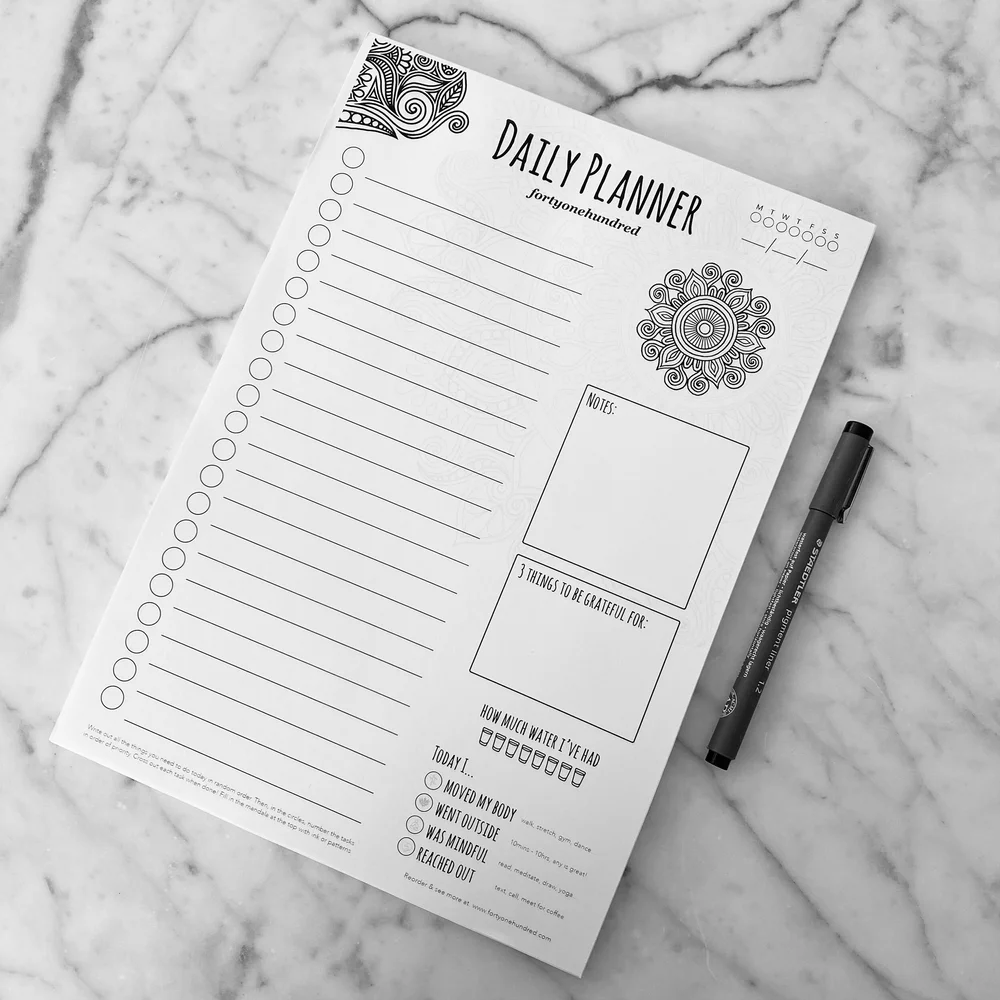 Daily Planner Notebook