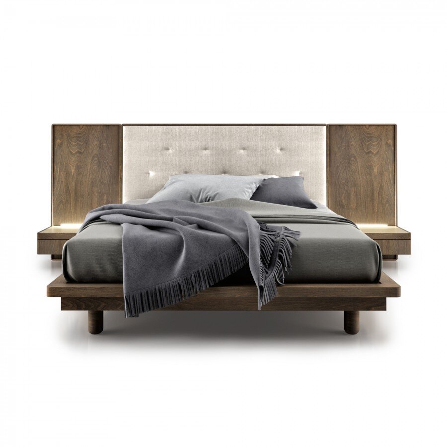 Upholstered Solid Birch Bed