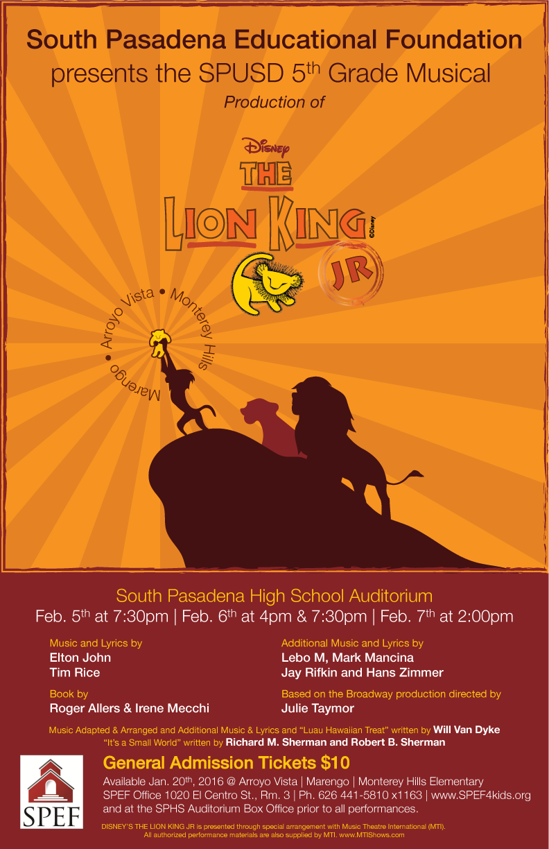 Lion King SPEF's 5th Grade Musical — Kdesignca.com