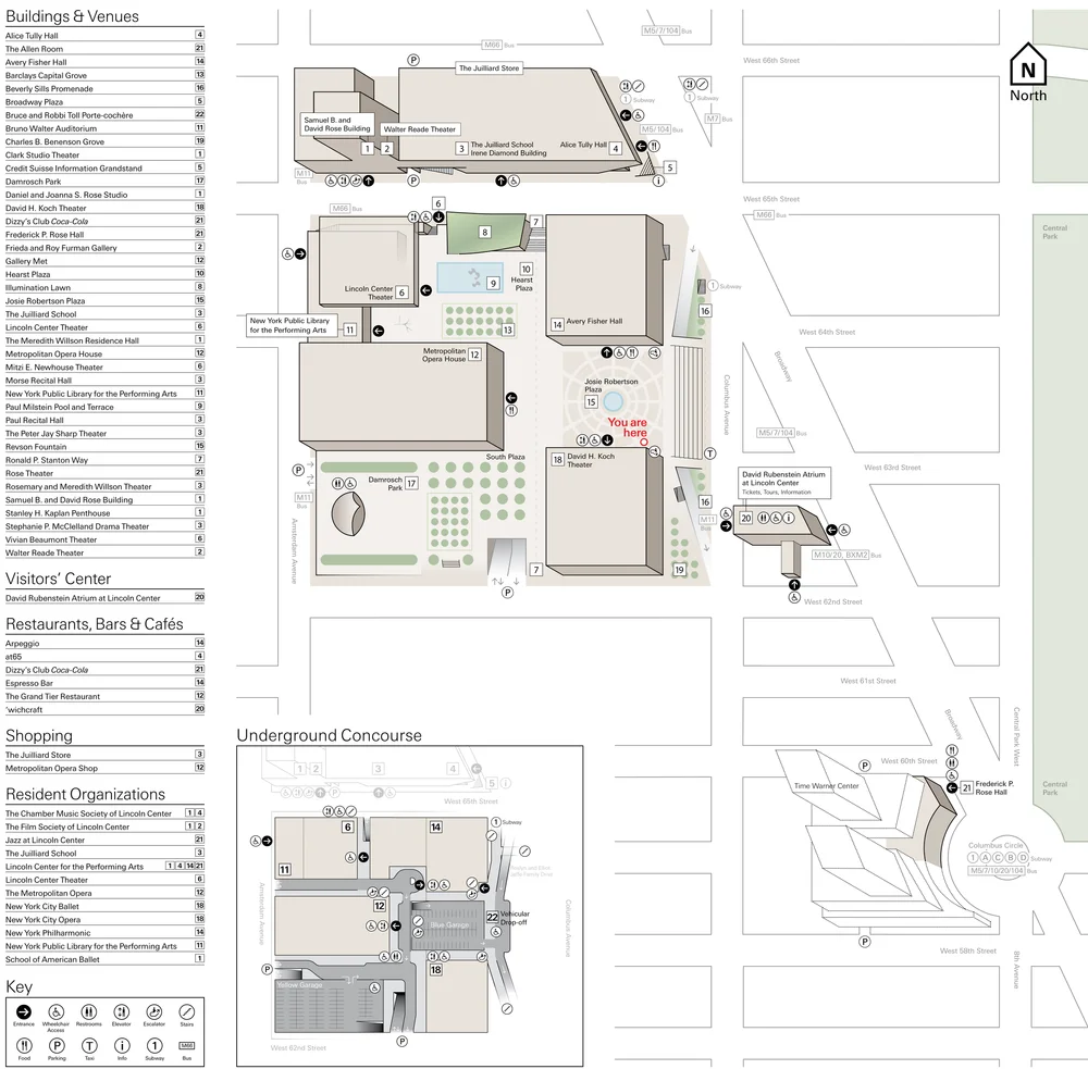 20 Lincoln Center Plaza Map Pop Culture Lover's Guide Broadway
