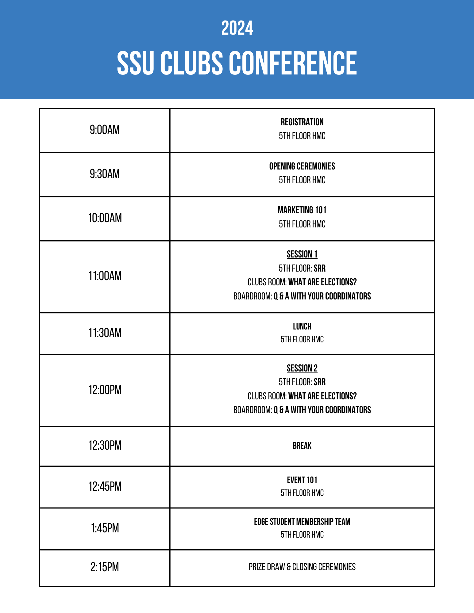 Clubs Conference — Sheridan Student Union