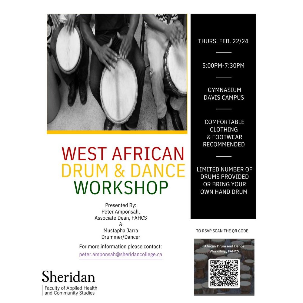 West African Drum and Dance Workshop — Sheridan Student Union