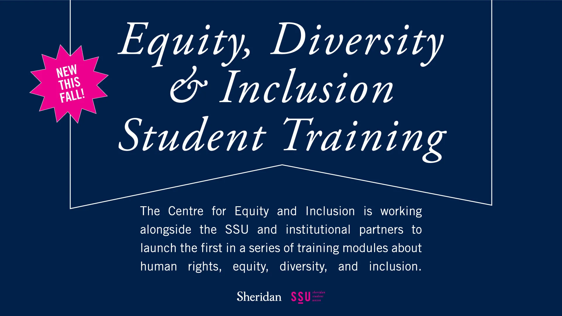 Equity, Diversity and Inclusion Training is Back — Sheridan Student Union