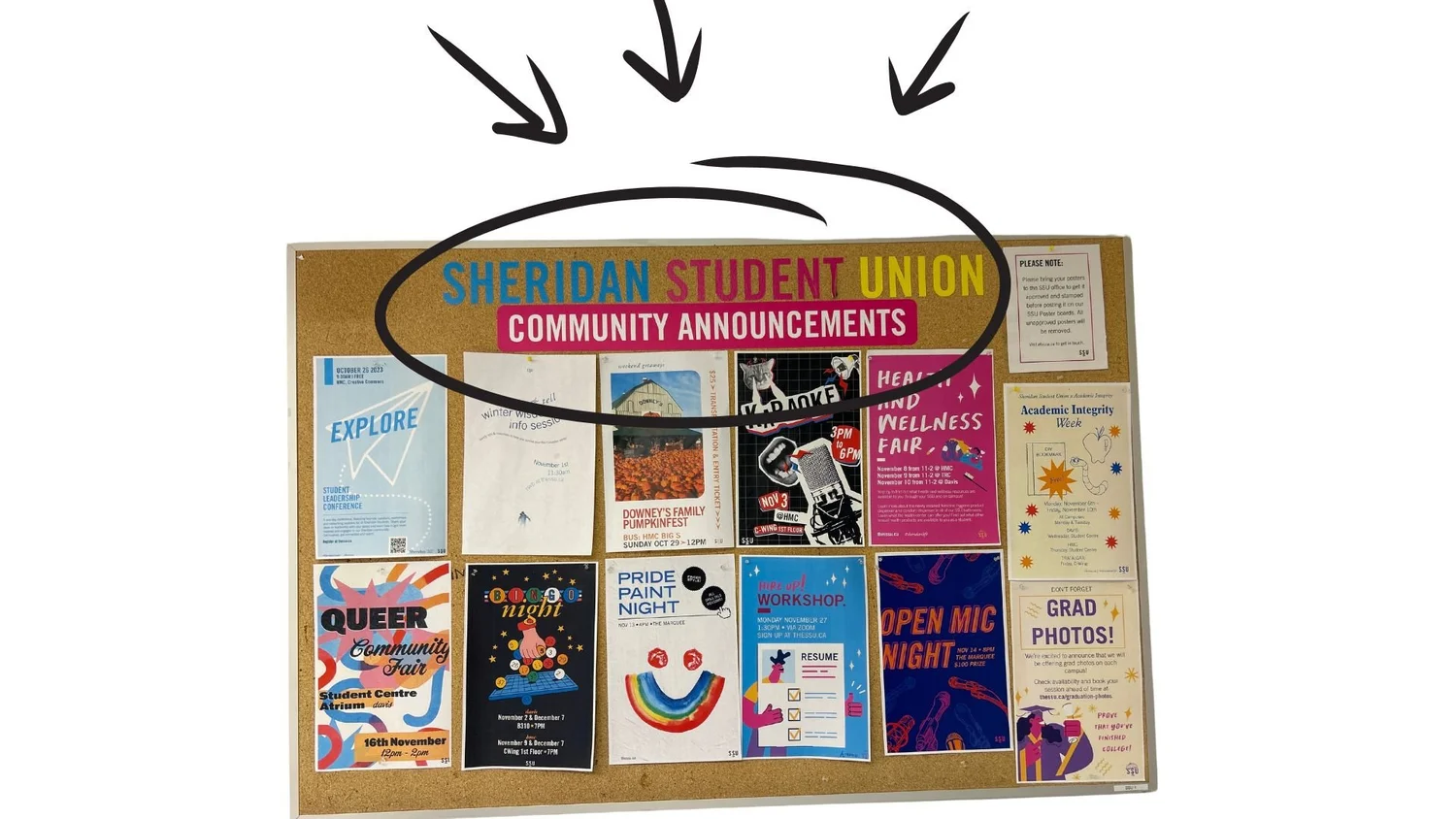 Your Guide: SSU Community Announcement Boards — Sheridan Student Union