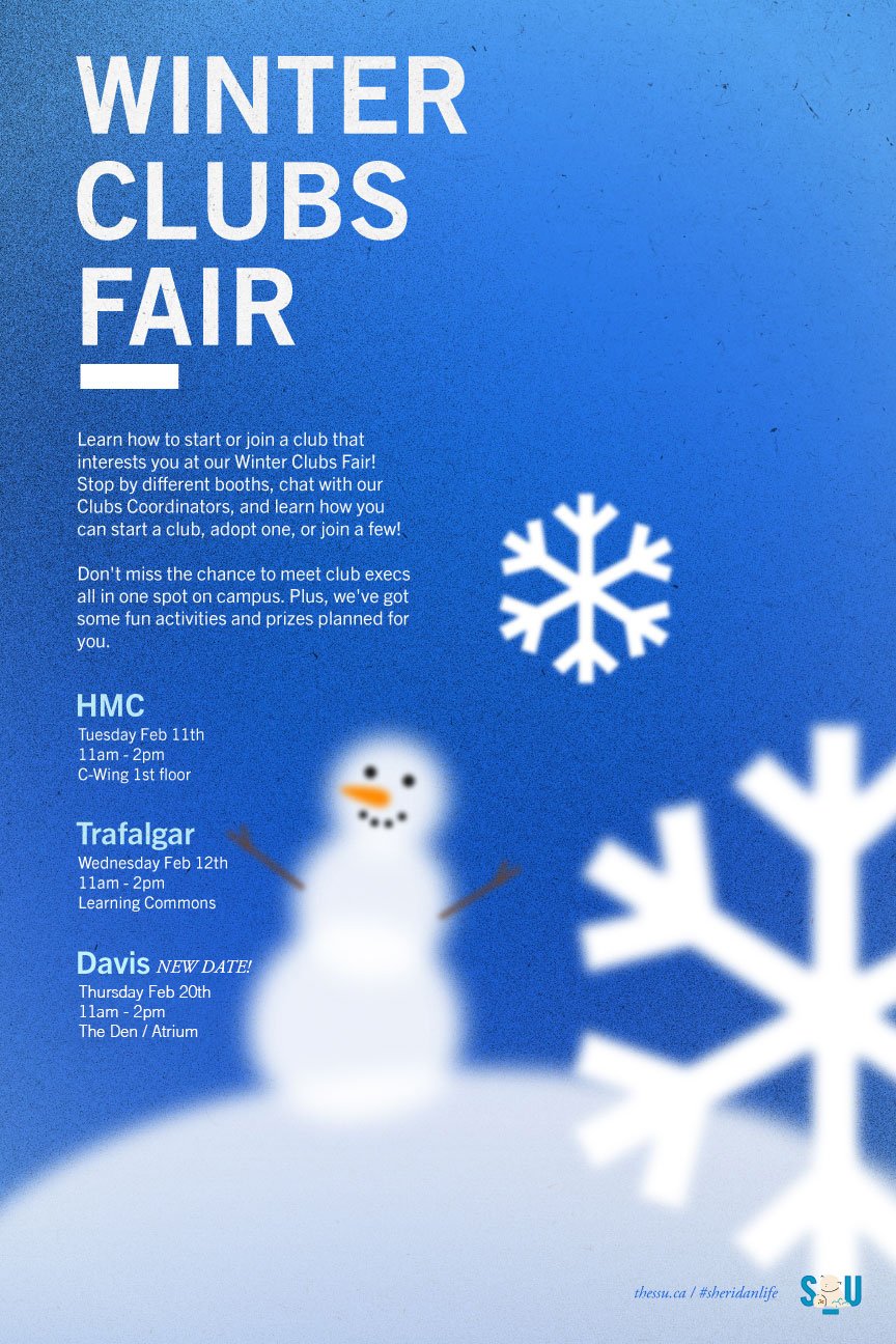 Winter Clubs Fair 2025 — Sheridan Student Union — Sheridan Student Union