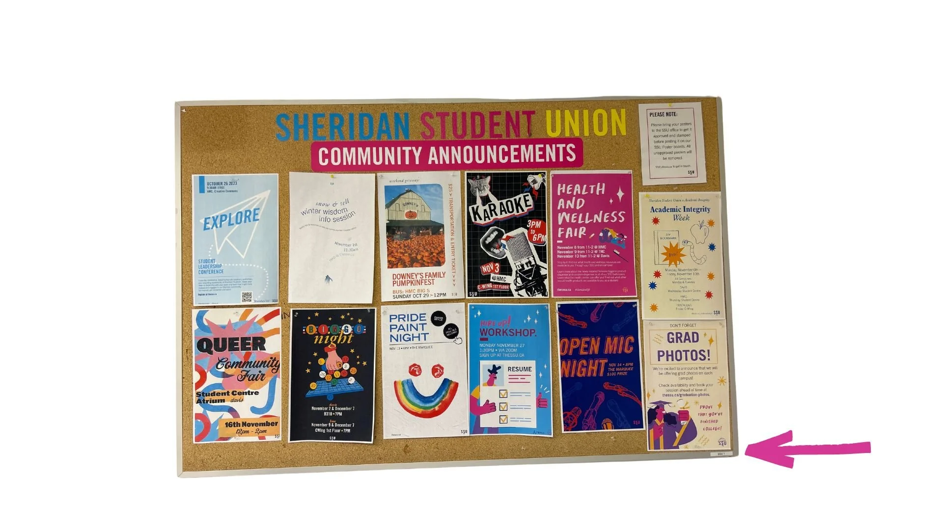 Your Guide: SSU Community Announcement Boards — Sheridan Student Union