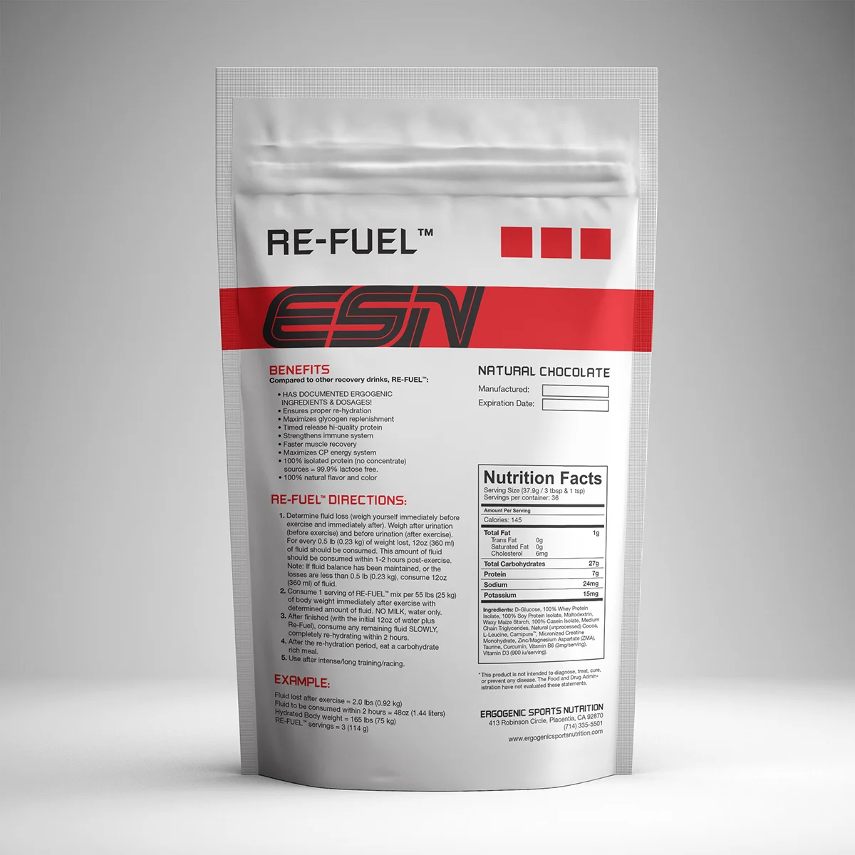 ESN Re-Fuel/Re-Fuel NICA — Ergogenic Sports Nutrition
