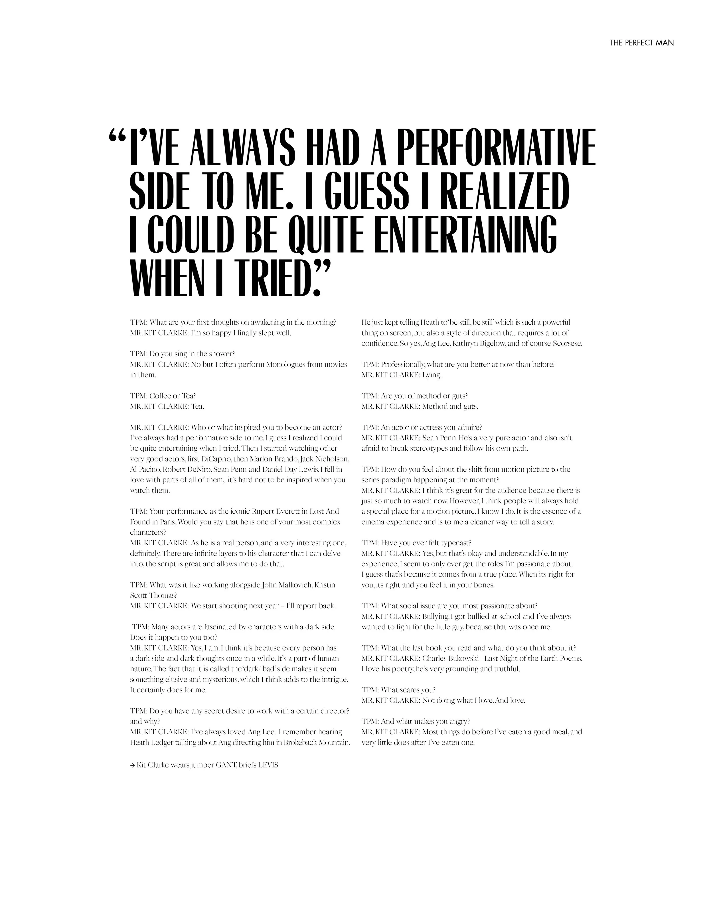 THE PERFECT MAN — The Perfect Man Magazine