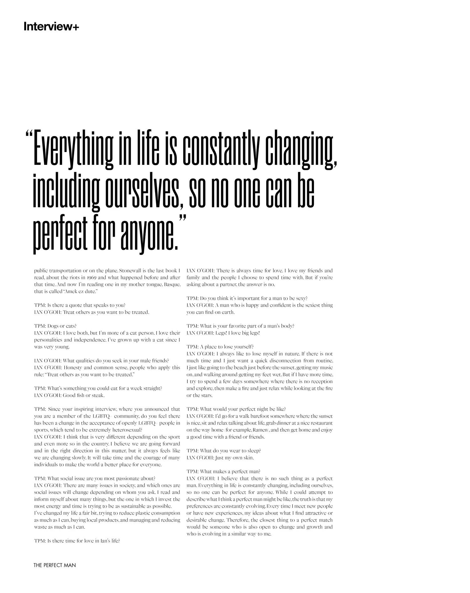 THE PERFECT MAN — The Perfect Man Magazine