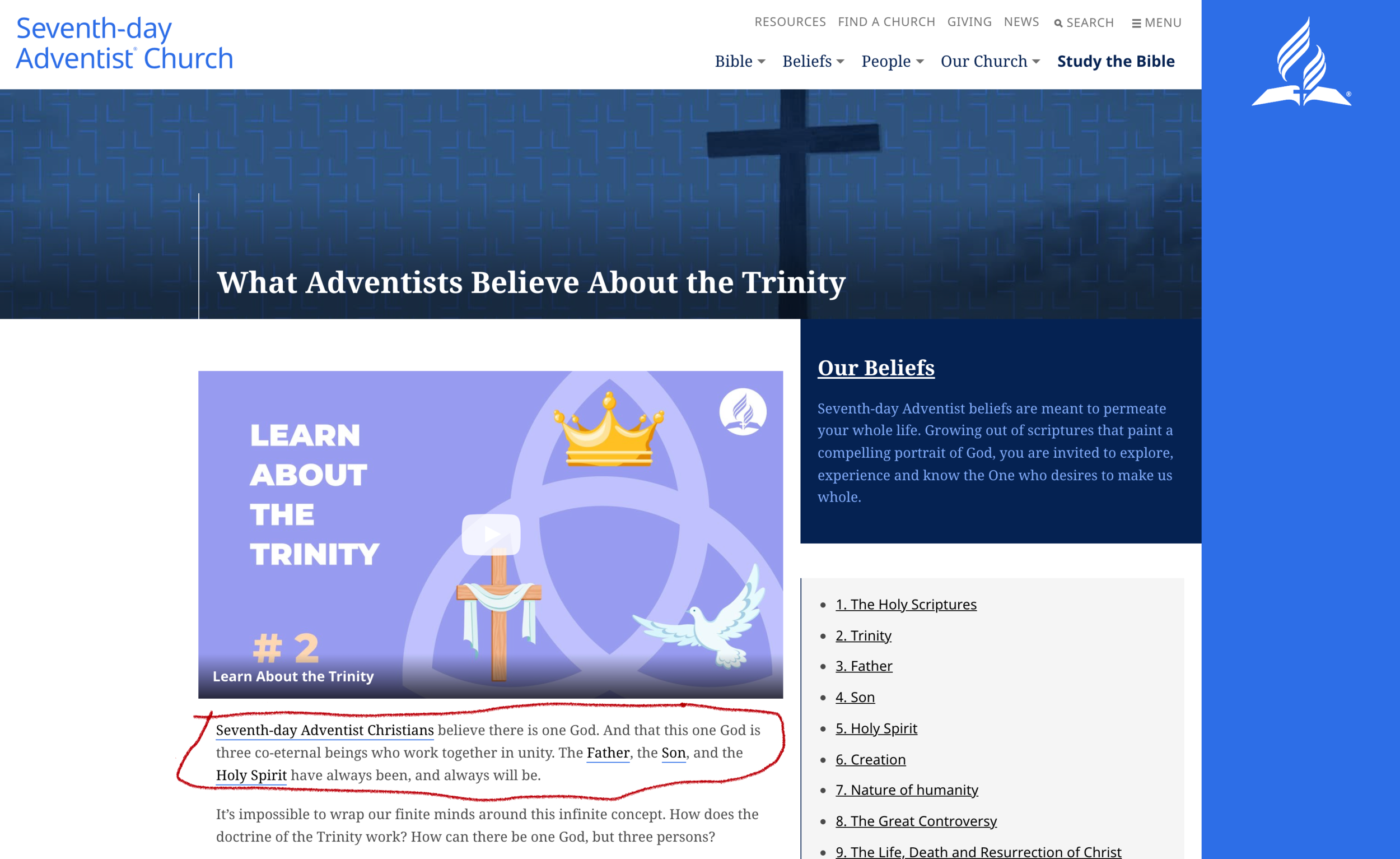 Trinity in Adventism - As It Reads