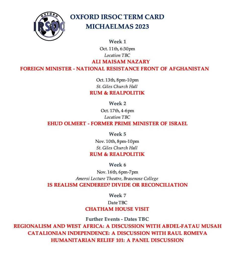 Term Card — Oxford IRSoc