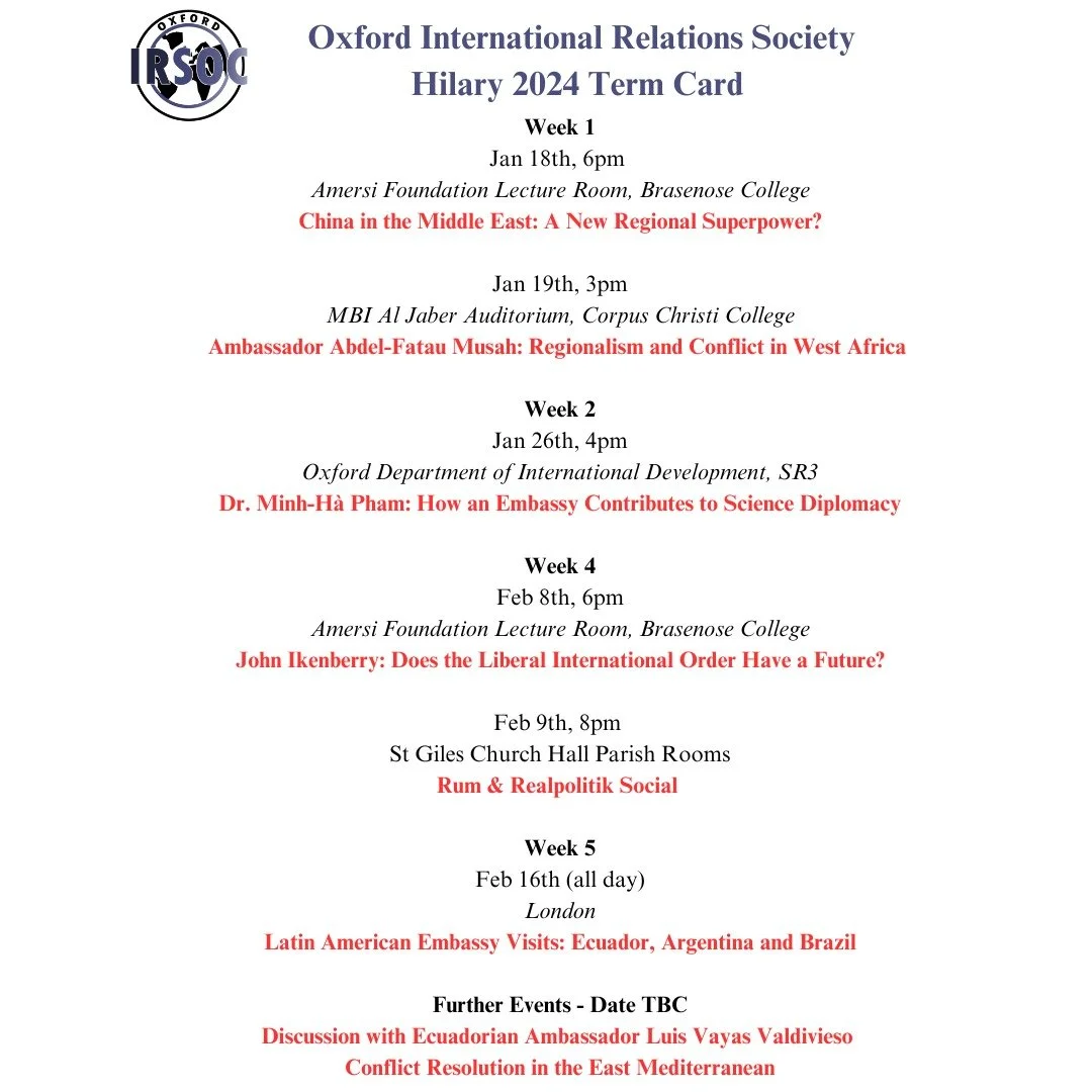 Term Card — Oxford IRSoc