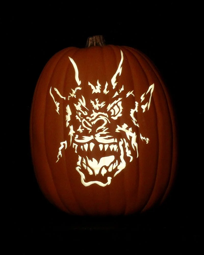 Demon Pumpkin Stencil