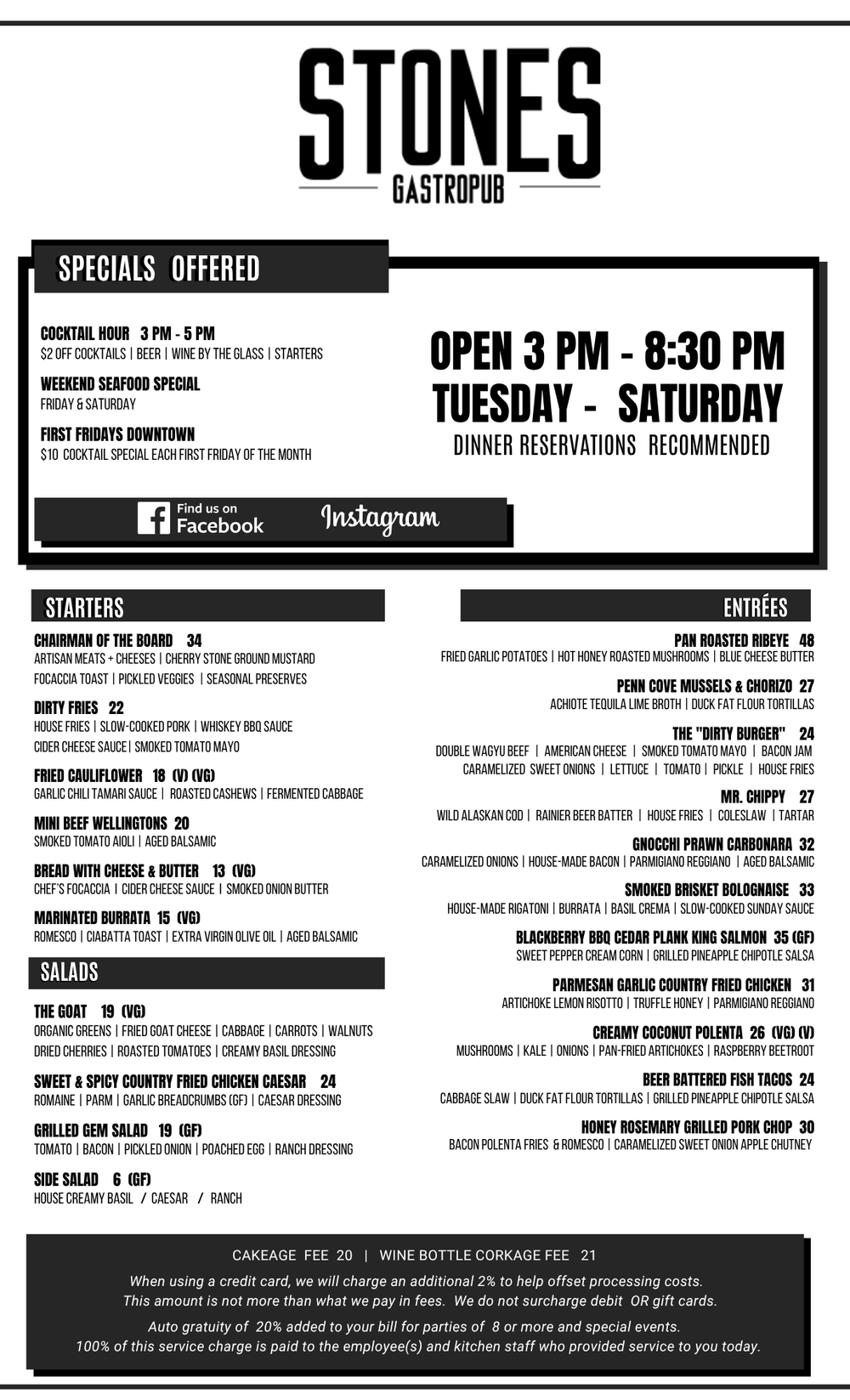 Dinner — Stones Gastropub